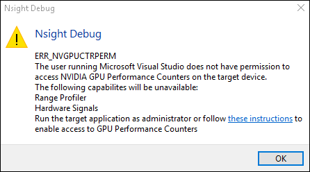 NVIDIA Development Tools Solutions - ERR_NVGPUCTRPERM: Nsight Visual Studio - Graphics Range ...